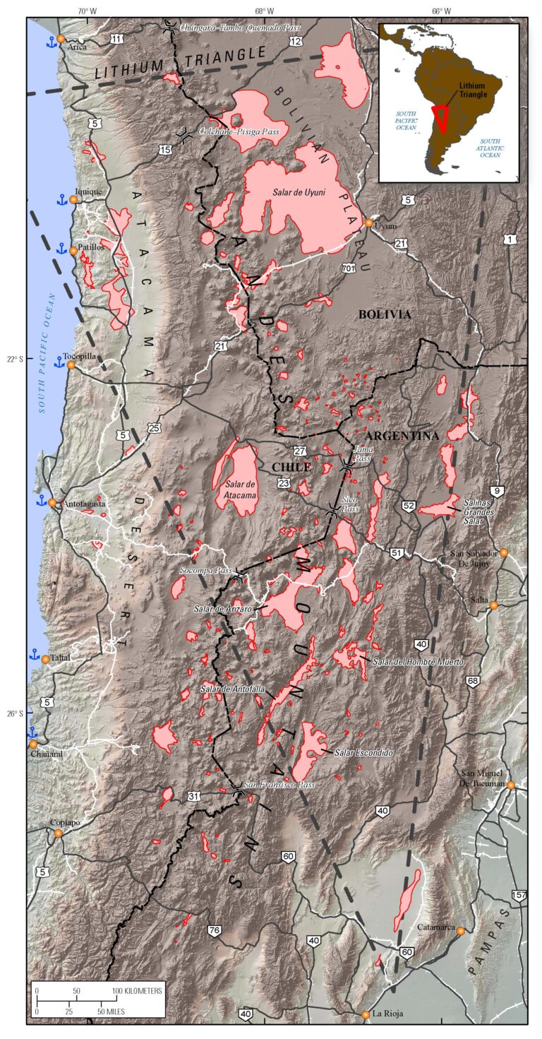 The Lithium Triangle in South America - Lithium Triangle South America ...